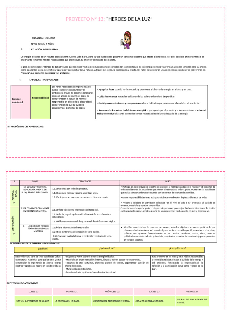 Heroes de La Luz-Proyecto 13 | PDF | Aprendizaje | Educación de la ...