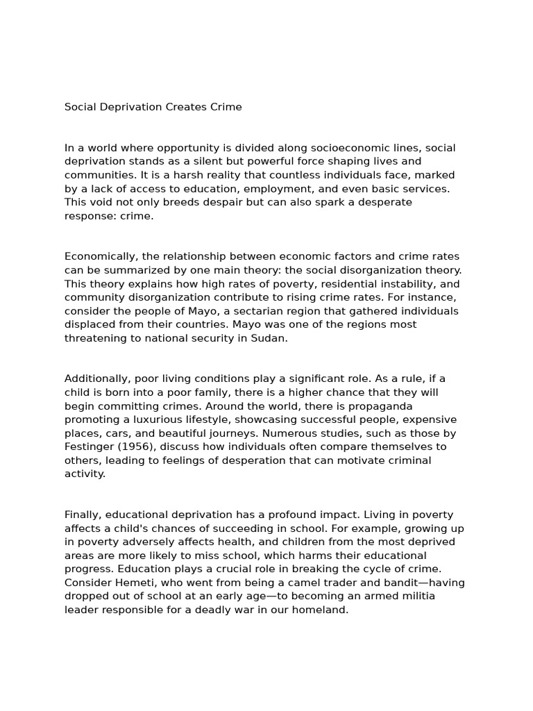 Social Deprivation | PDF