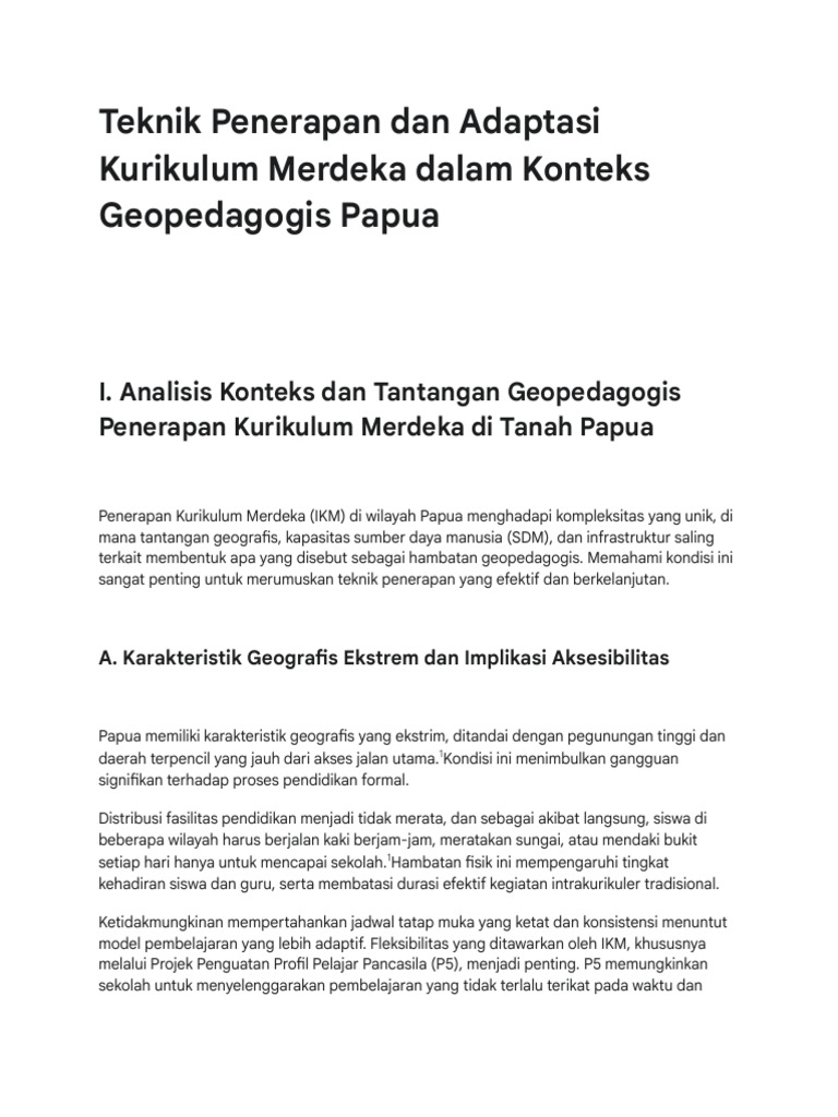 Penerapan Kurikulum Merdeka di Papua | PDF