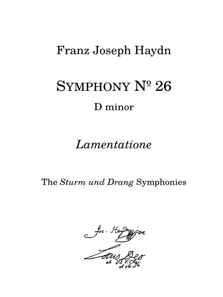 Haydn Symphony No. 26 Lamentatione | PDF | Musical Forms | Compositions