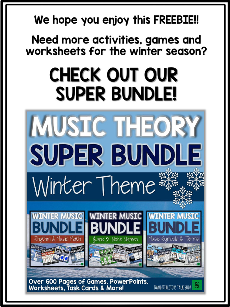 Winter Music Activities Bundle | PDF | Music Theory | Symbols