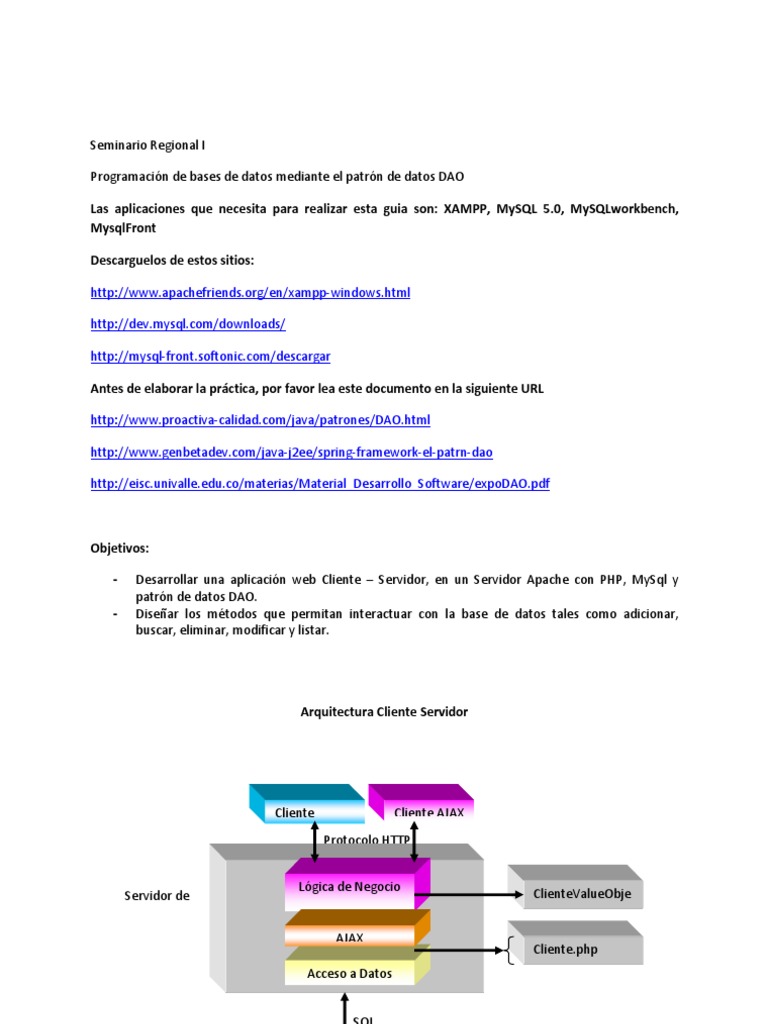 Guia De Desarrollo Apache Mysql Php Y Dao 2012 Pdf Sql Método Programación De