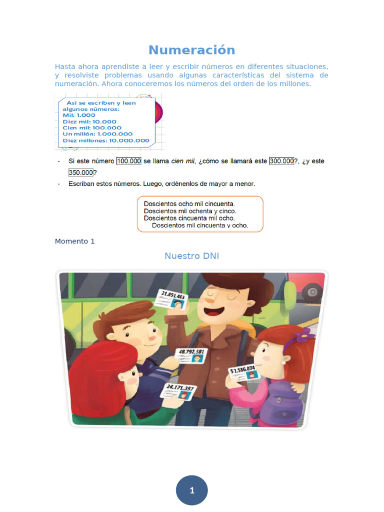 Mat Act Numeración | PDF