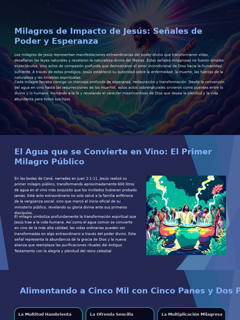 Milagros de Jesús: Poder y Esperanza | PDF | Jesús | Milagro