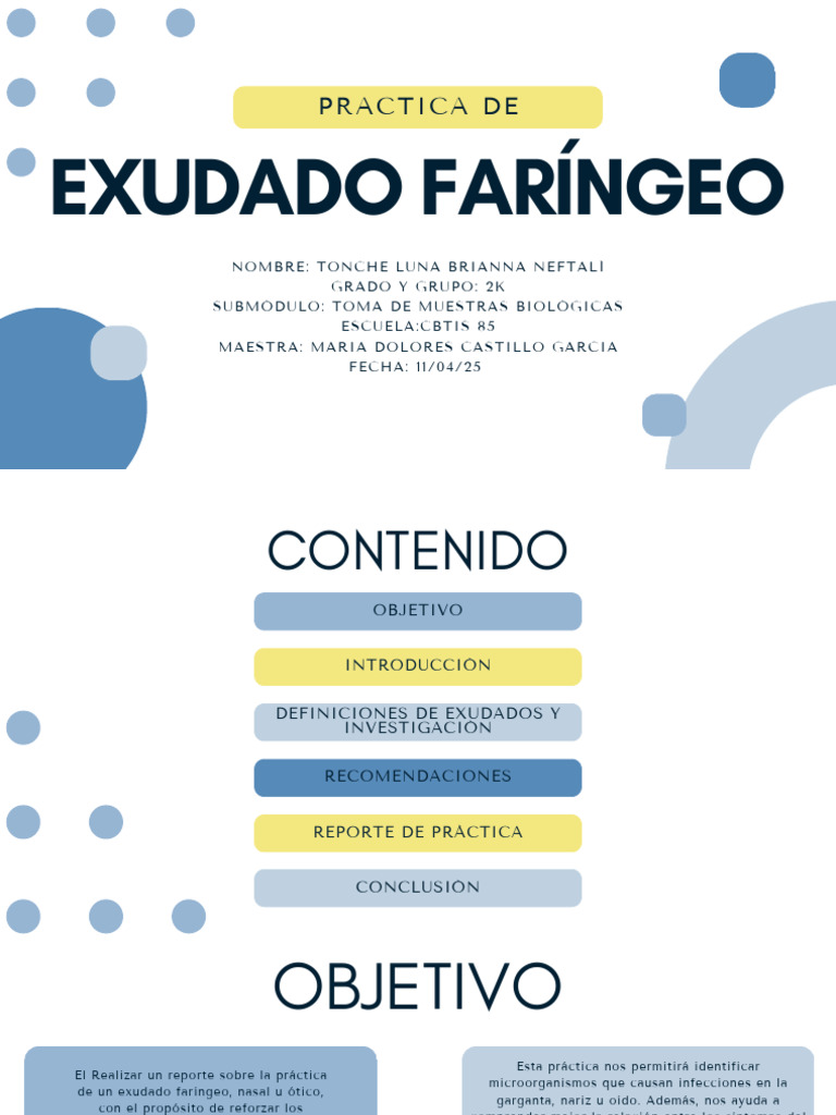 Exudado Faríngeo PDF | PDF | Infección | Microorganismo
