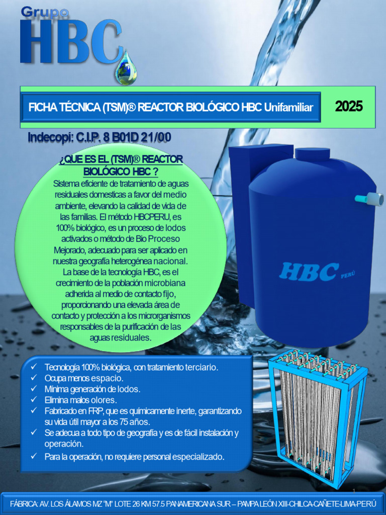 Reactor Biológico HBC Unifamiliar 2025 | PDF | Aguas residuales ...