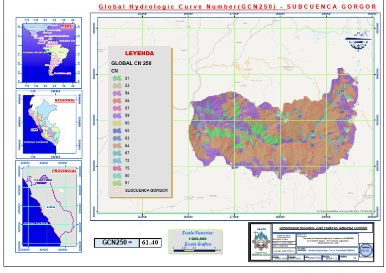 Global Hydrologic Curve Number (GCN250) - SUBCUENCA GORGOR | PDF