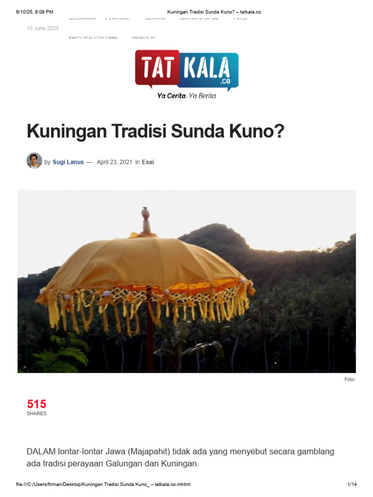 Kuningan Tradisi Sunda Kuno_ – Tatkala.co | PDF