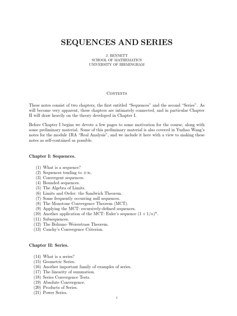Understanding Sequences and Series | PDF | Sequence | Limit (Mathematics)