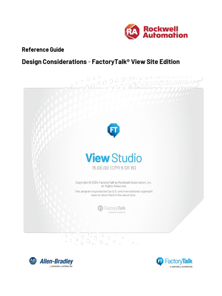 FactoryTalk View Site Edition Version 15 (CPR9 SR15) Design Considerations | PDF | Remote ...