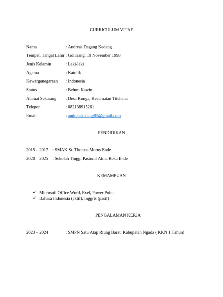 Curriculum Vitae 1 | PDF