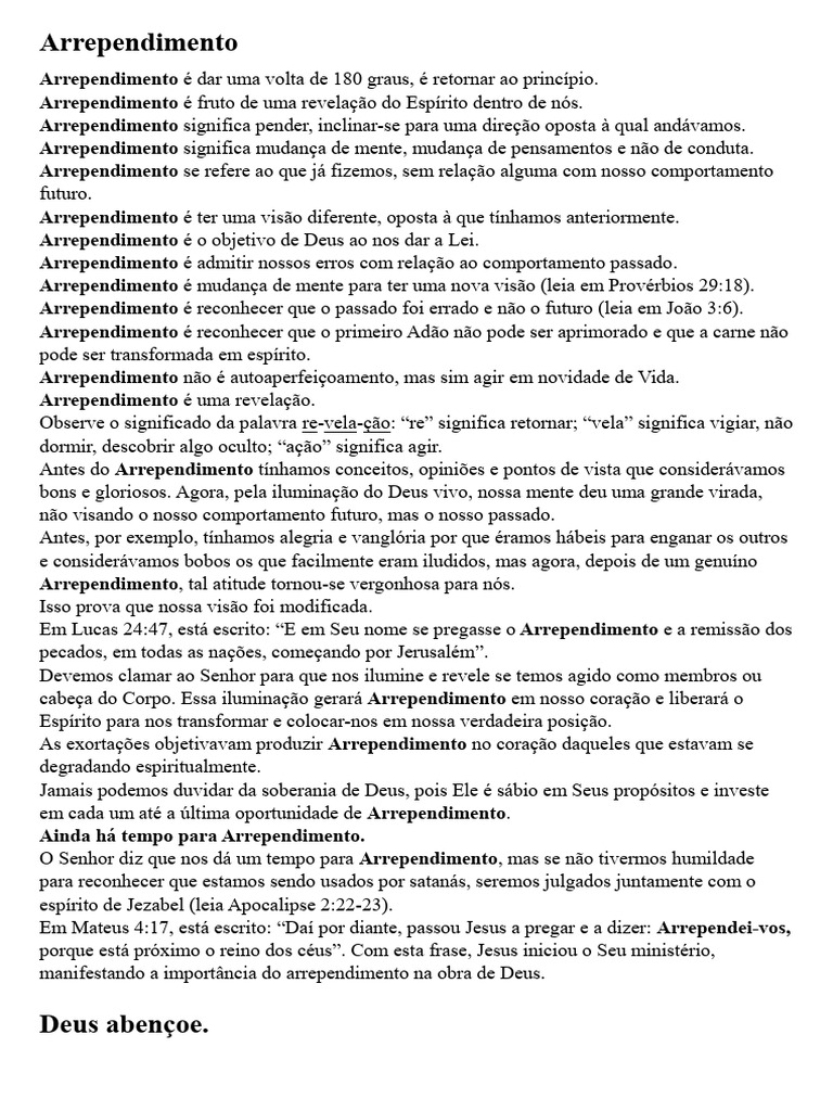 Arrependimento | PDF | Deus | Jesus