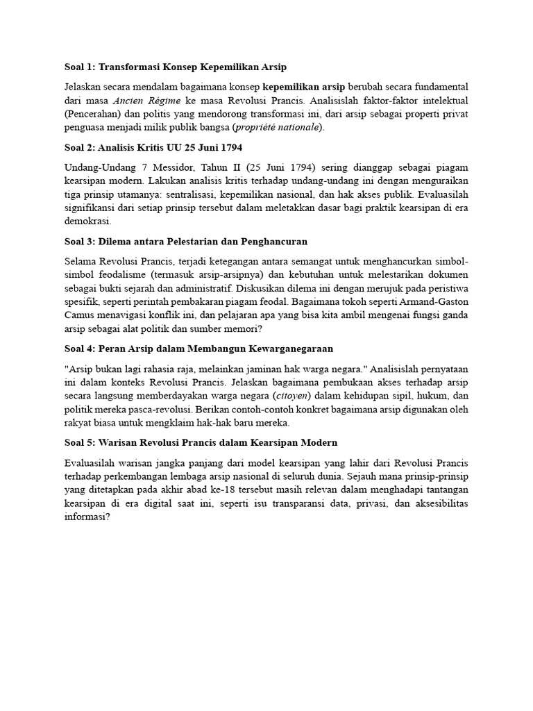 Transformasi Kearsipan Pasca-Revolusi Prancis | PDF