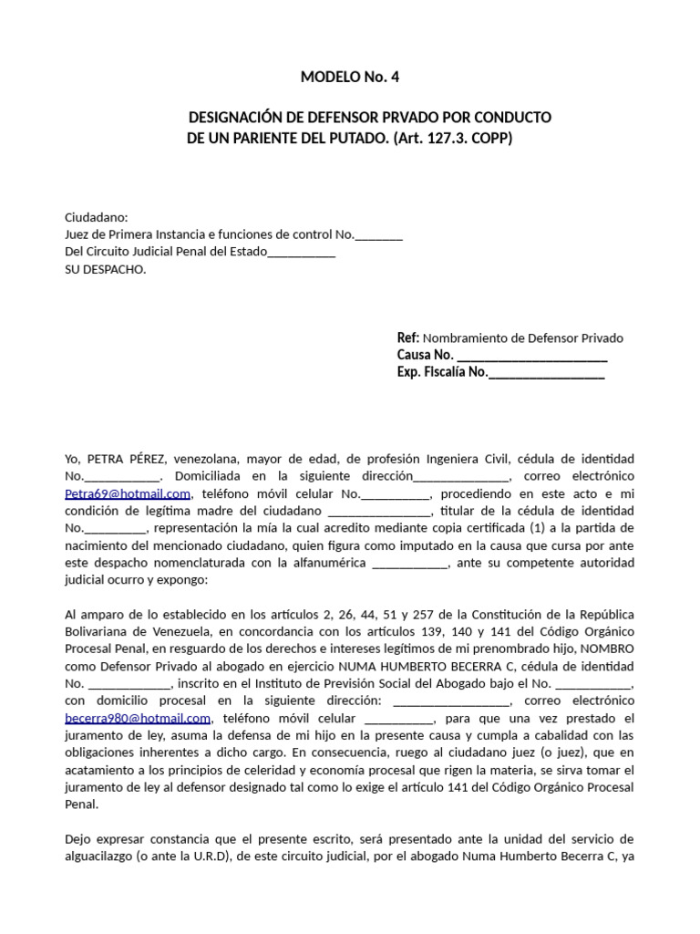 Modelo N - 4 | PDF | Ley procesal | Gobierno