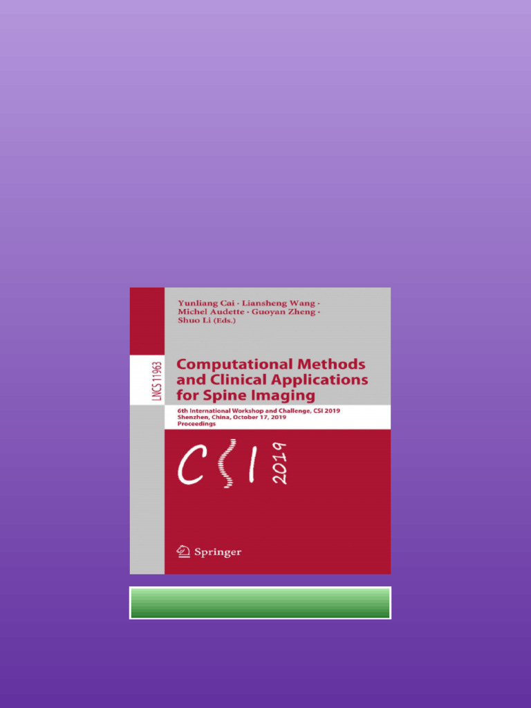 Computational Methods And Clinical Applications For Spine Imaging 6th International Workshop And ...
