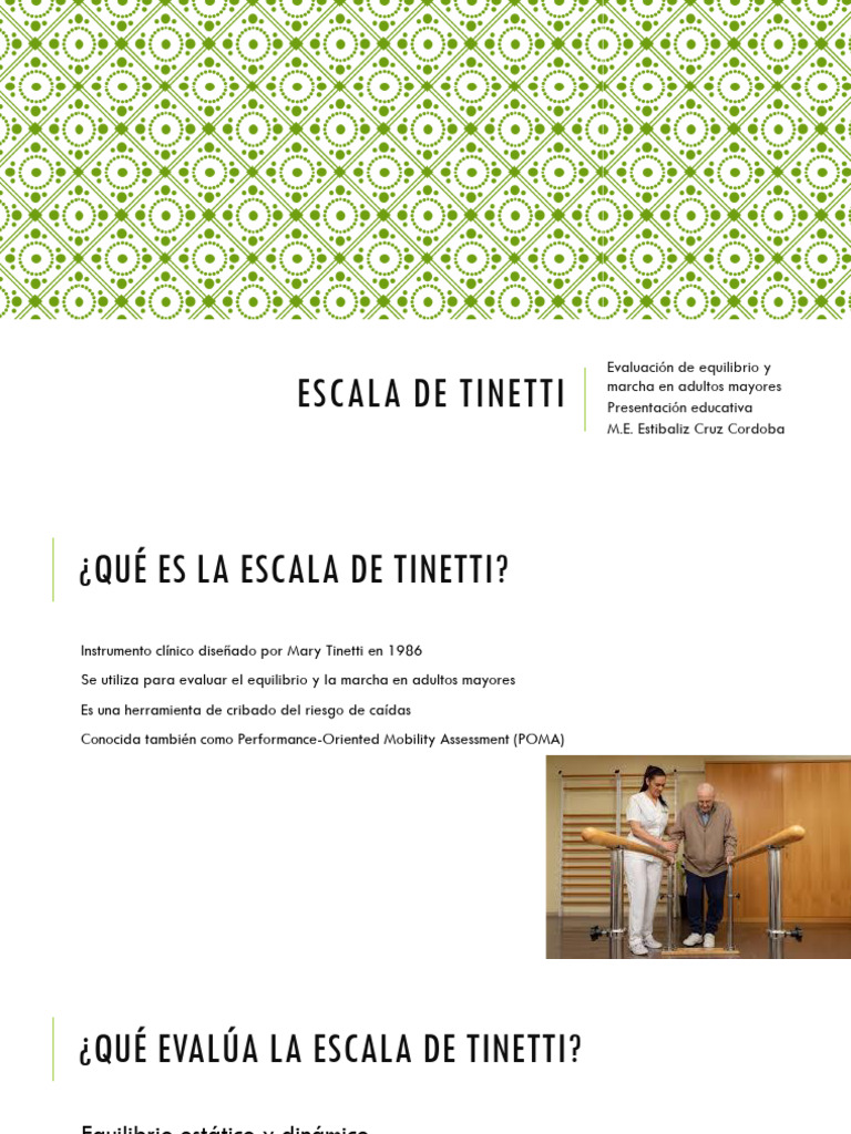 Escala Tinetti Presentacion | PDF