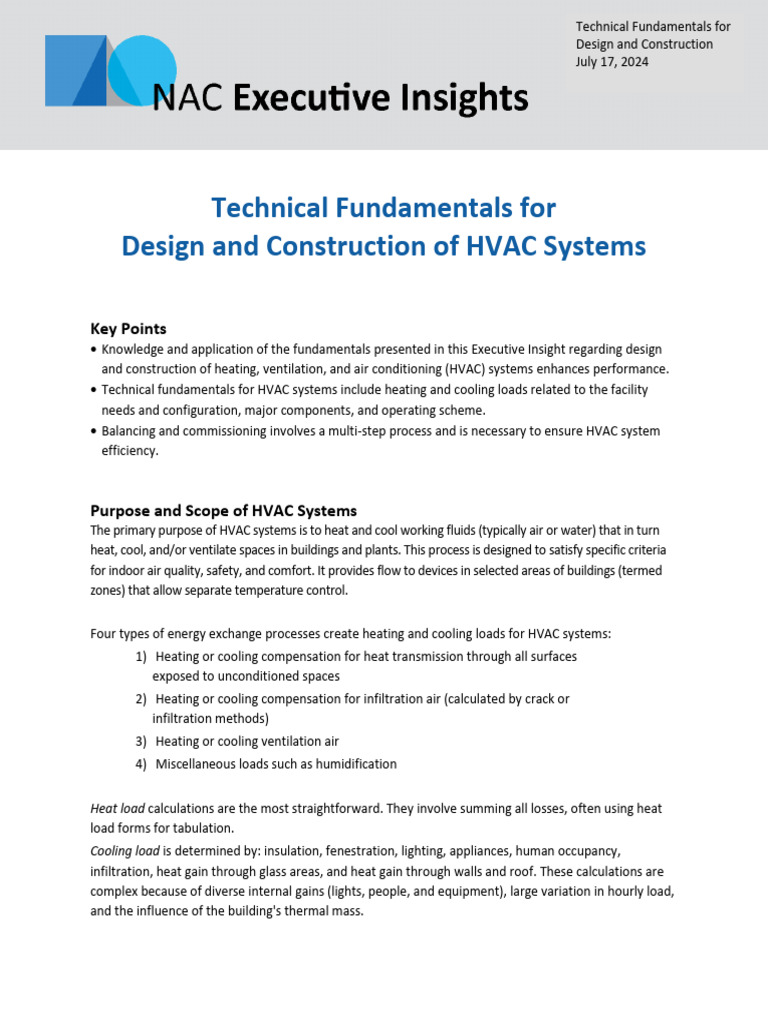 Fundamentals For Design and Construction of HVAC Systems | PDF | Duct ...