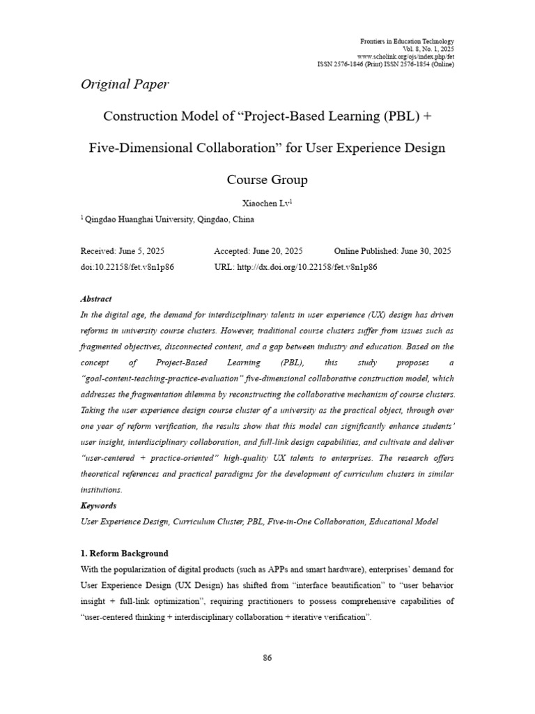 Construction Model of Project-Based Learning PBL F | PDF | User ...