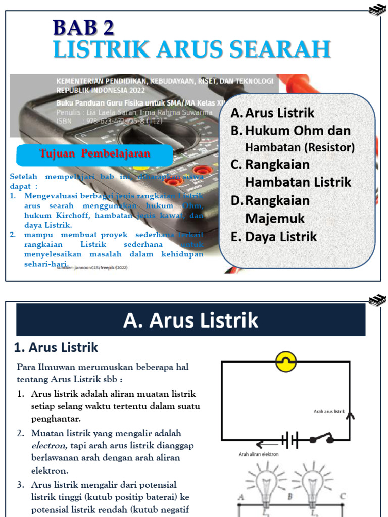 Bab 2 Listrik Arus Searah - A. Arus Listrik | PDF