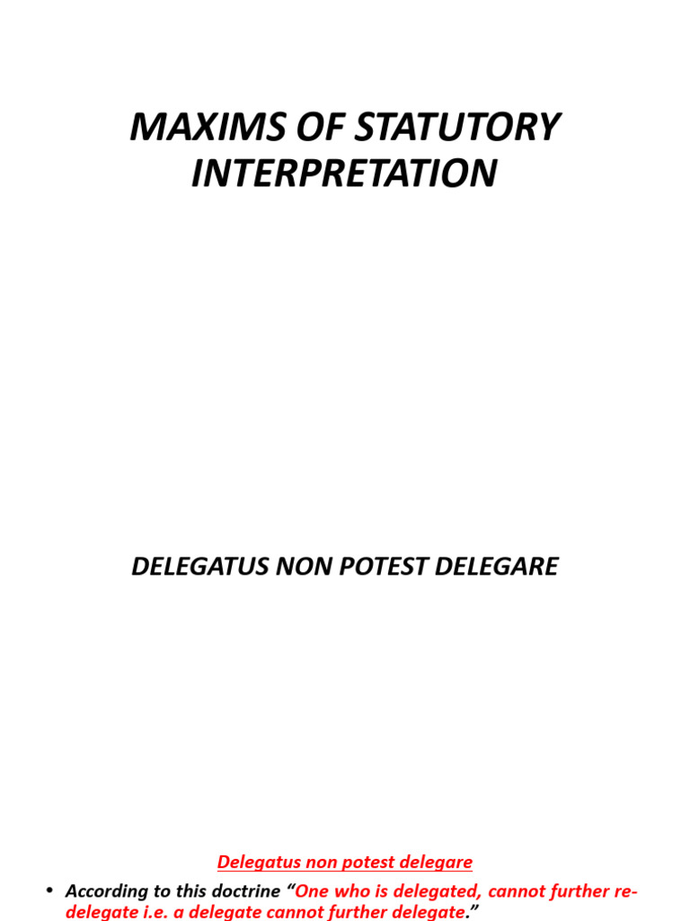 Maxims of Statutory Interpretation | PDF | Statutory Interpretation ...