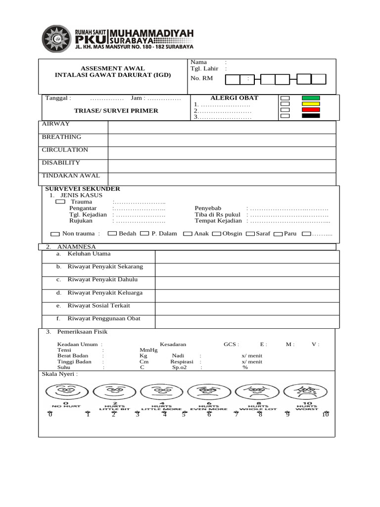 Assesment Awal Igd Dokter | PDF