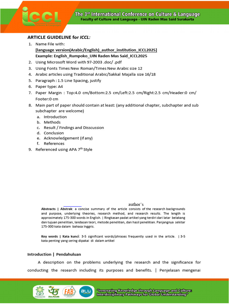 ICCL Article Submission Guidelines | PDF | Abstract (Summary)