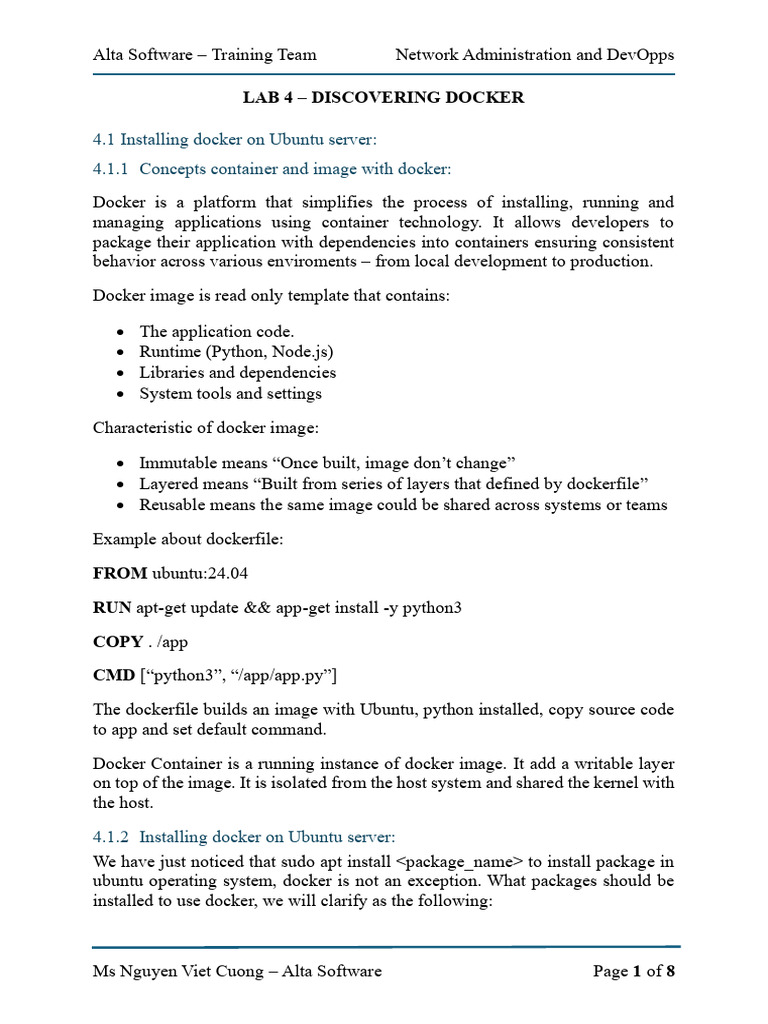 Lab 4 - Discovering Docker | PDF | Postgre Sql | Databases