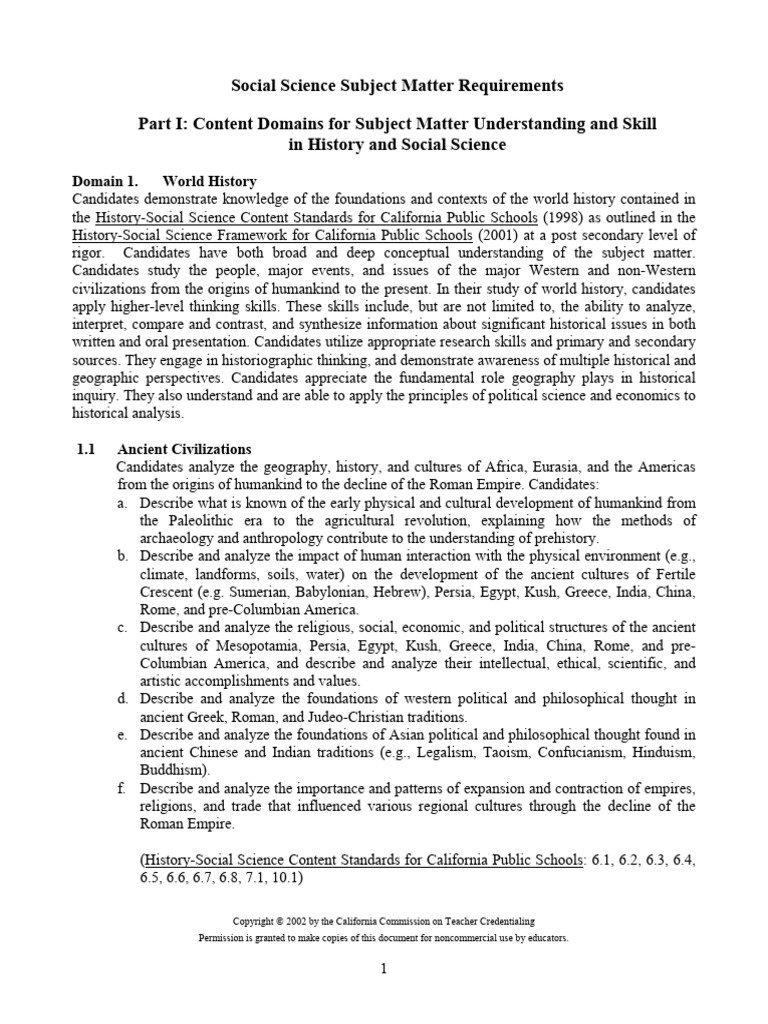 CSET Subject Matter Requirements | PDF | Geography | Labour Economics