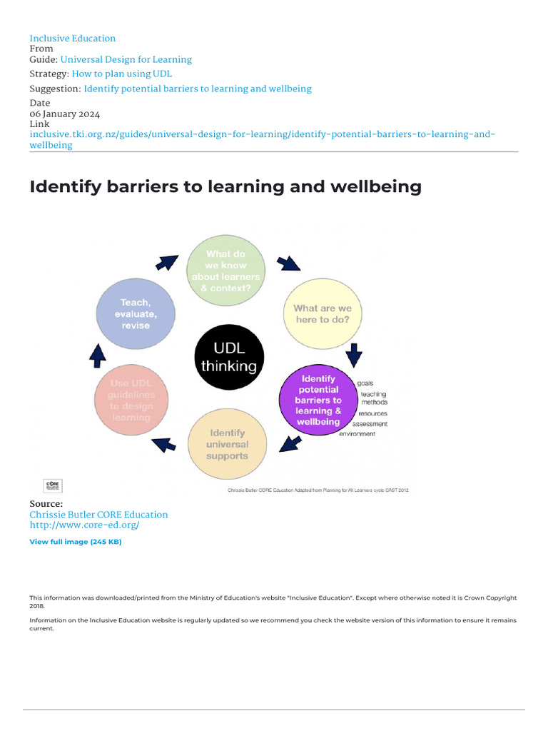 Identify Barriers to Learning & Wellbeing | PDF
