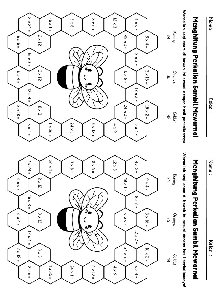 Mewarnai dan Menghitung Perkalian | PDF