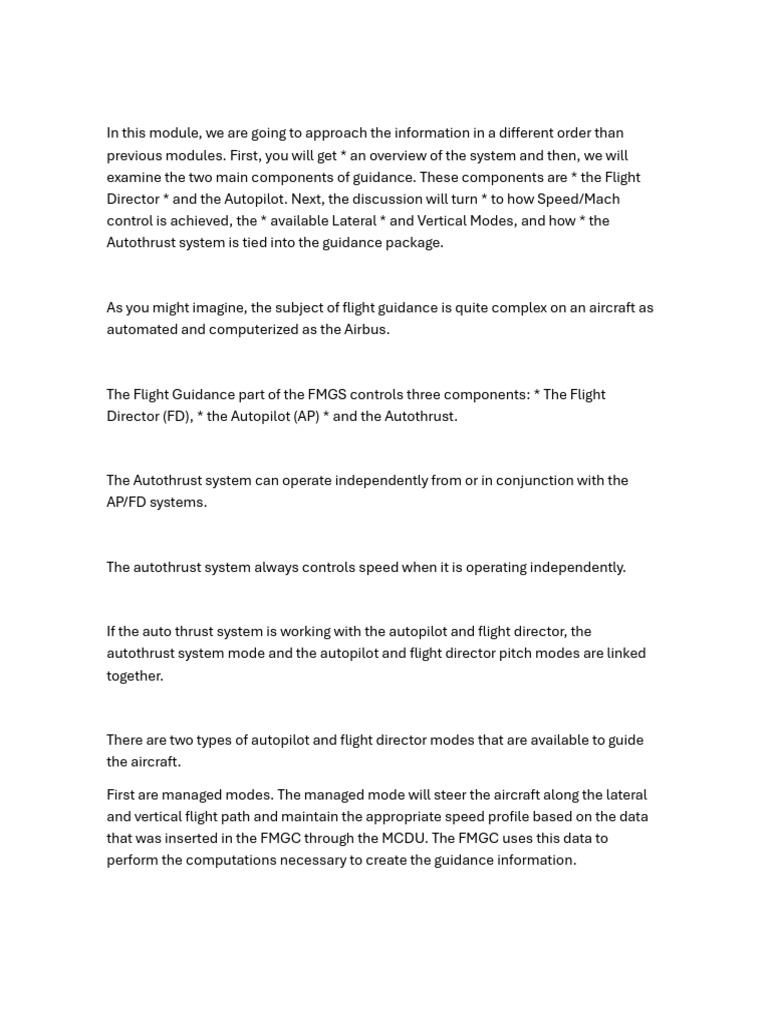 A320 Flight Guidance Systems Overview | PDF | Takeoff | Aircraft