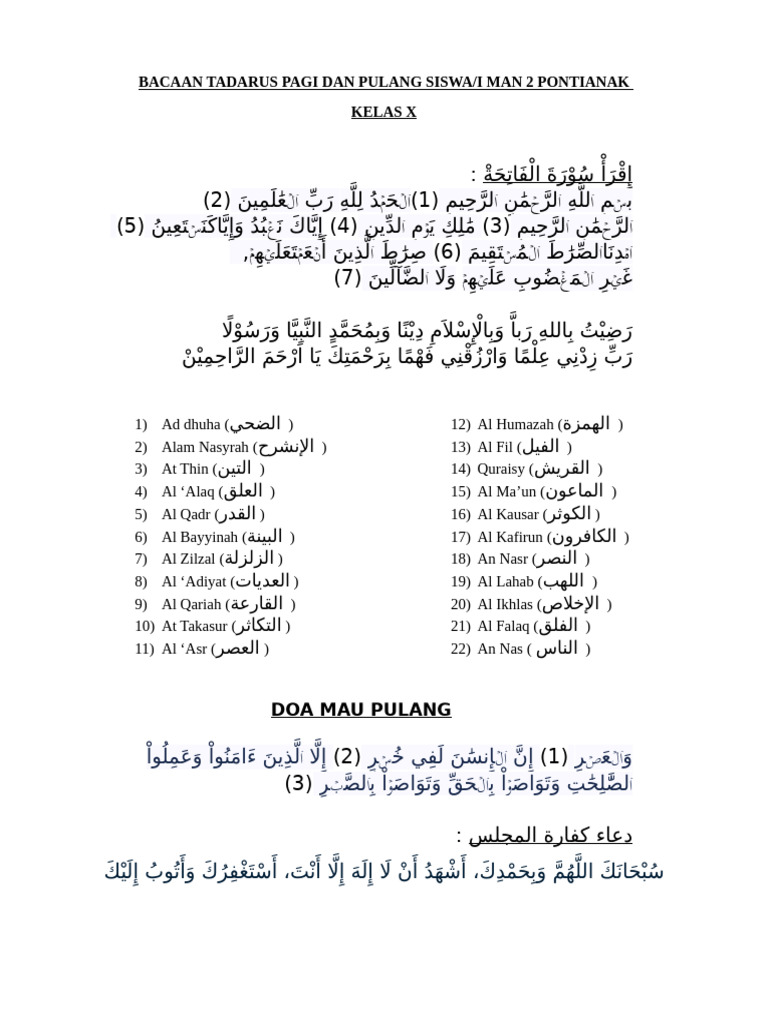Bacaan Tadarus | PDF