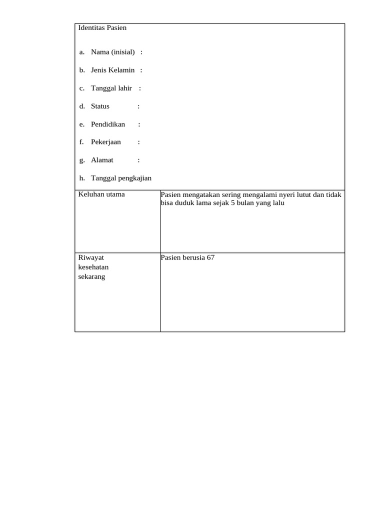 Identitas Pasien (1) | PDF
