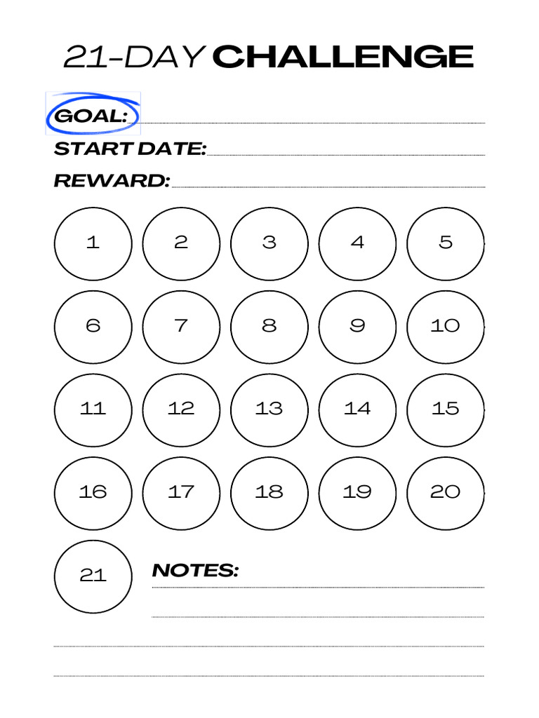21 Day Challenge Tracker | PDF