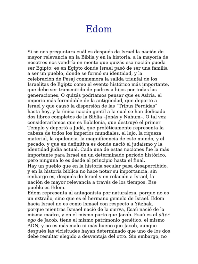 Edom | PDF | Jacob | Libros de la Biblia hebrea
