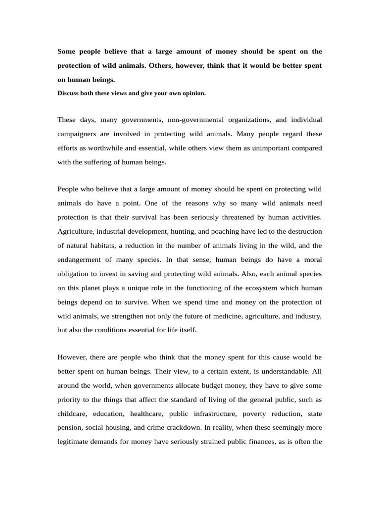 Balancing Wildlife Protection and Human Needs | PDF