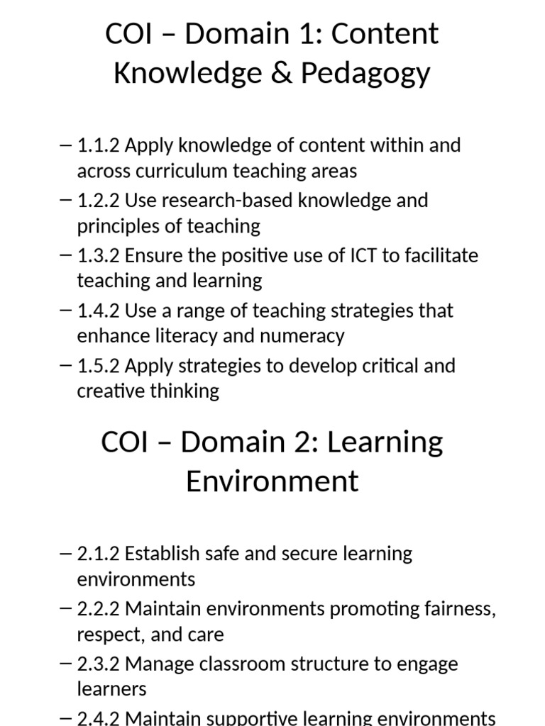 COI NCOI Indicators PPT | PDF