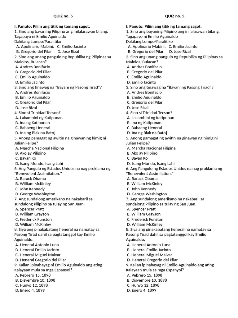 q1 AP Quiz 5 (Word Copy) | PDF