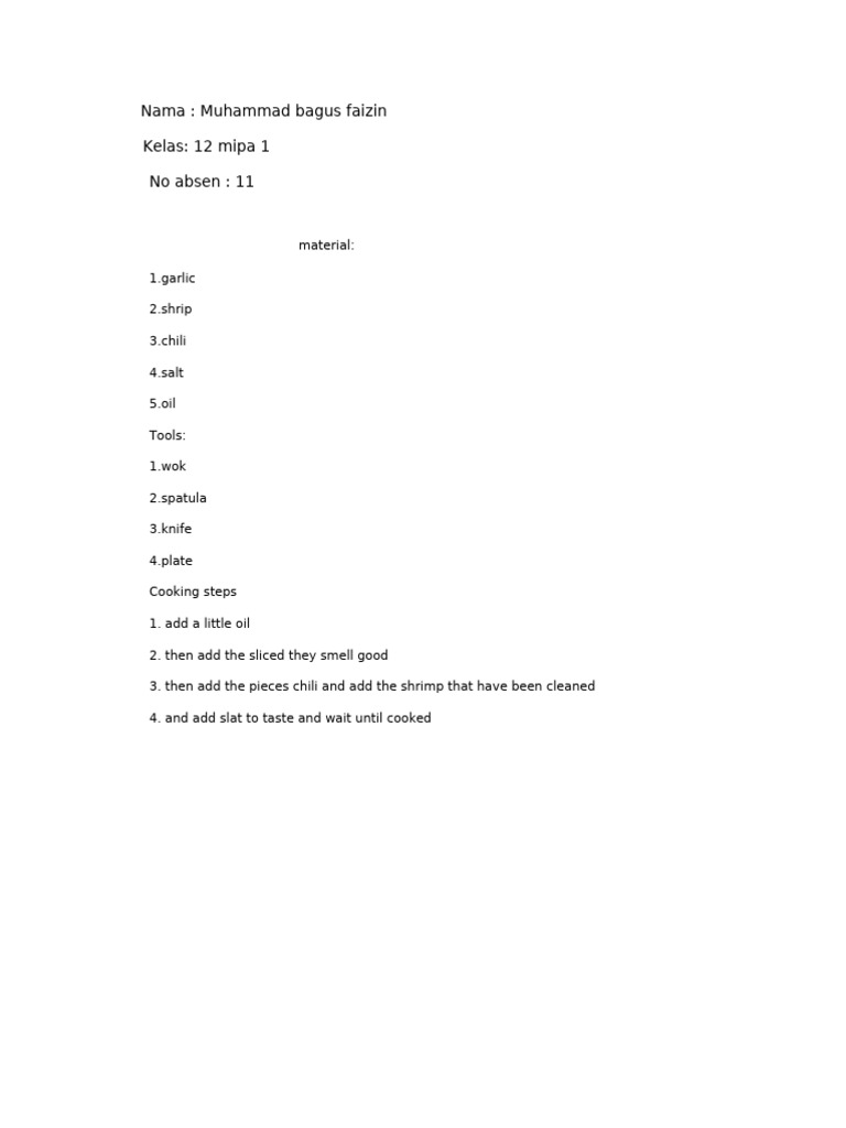Nama: Muhammad Bagus Faizin Kelas: 12 Mipa 1 No Absen: 11 | PDF