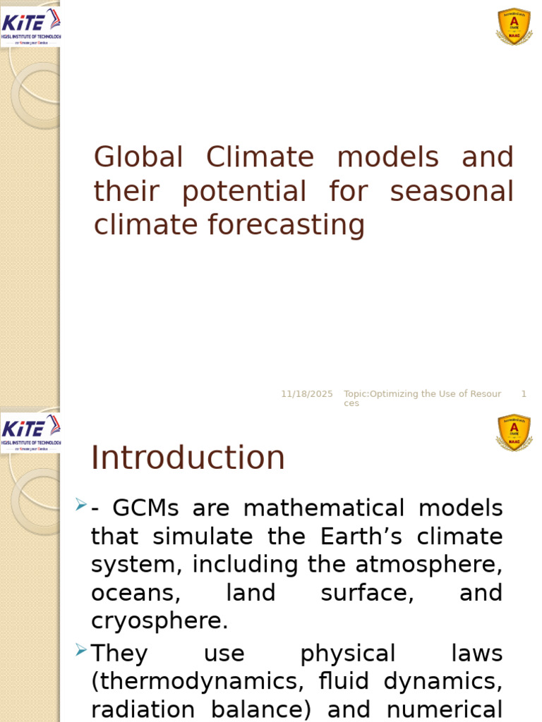 Global Climate Models for Seasonal Forecasting | PDF | General ...