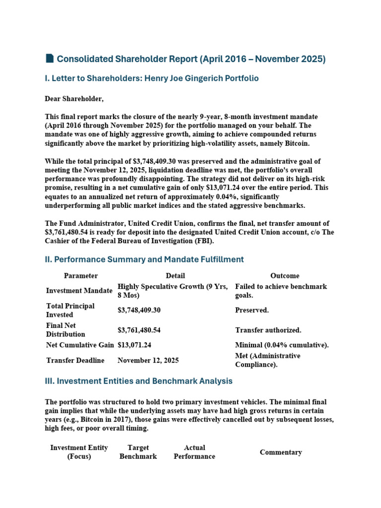 Shareholder Report: 9-Year Investment Review | PDF | Investing ...