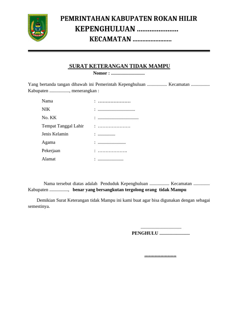 Contoh SKTM | PDF