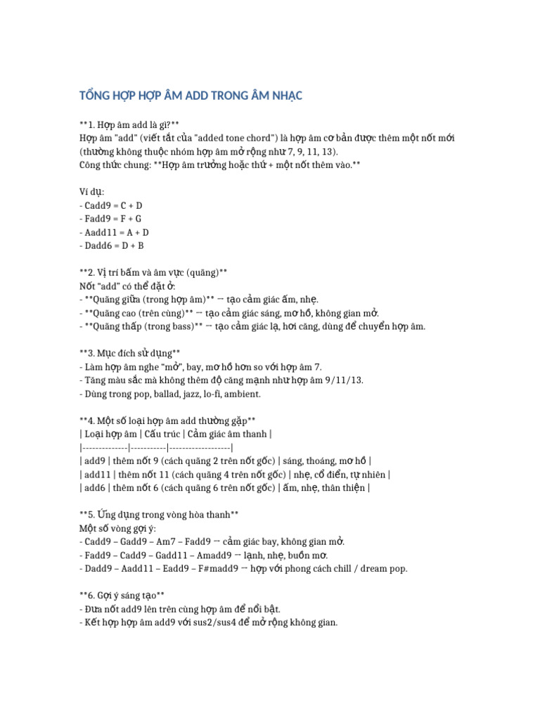 Tong Hop Hop Am Add | PDF