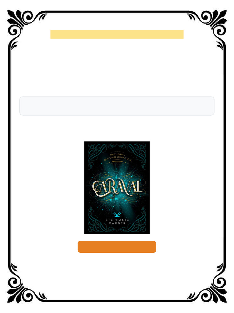 Caraval 1st Edition Stephanie Garber Available in Multiple Formats | PDF