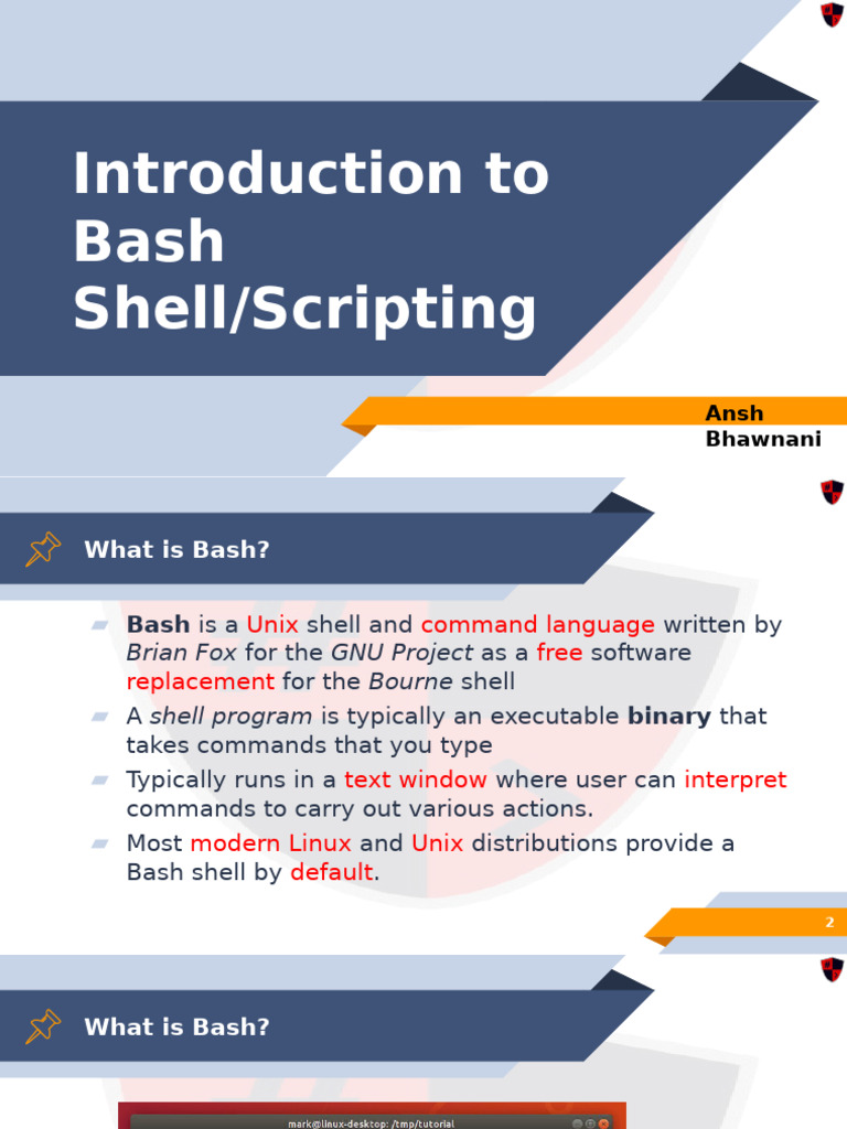 Introduction To Bash | PDF | Command Line Interface | System Software