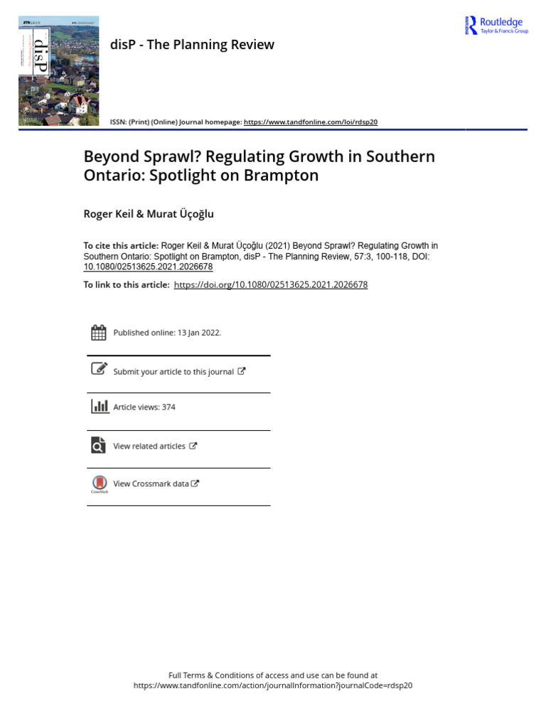 Beyond Sprawl Regulating Growth in Southern Ontario Spotlight on ...
