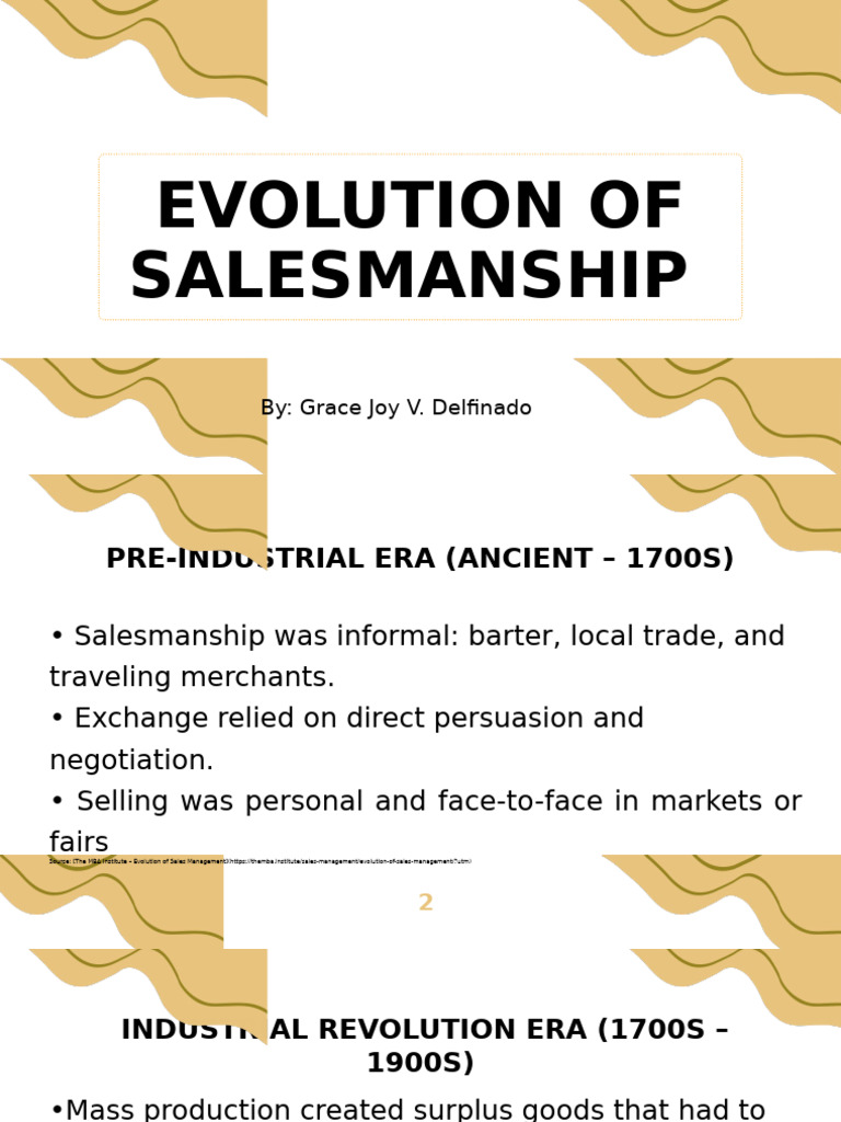 Evolution of Salesmanship Through Eras | PDF | Sales | Marketing