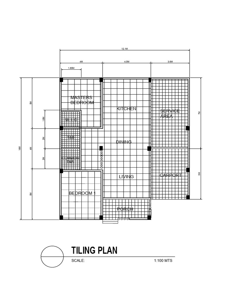 Detailed Tiling Plan Layout 1:100 | PDF