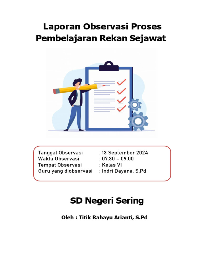 Observasi Pembelajaran Rekan Sejawat SD | PDF