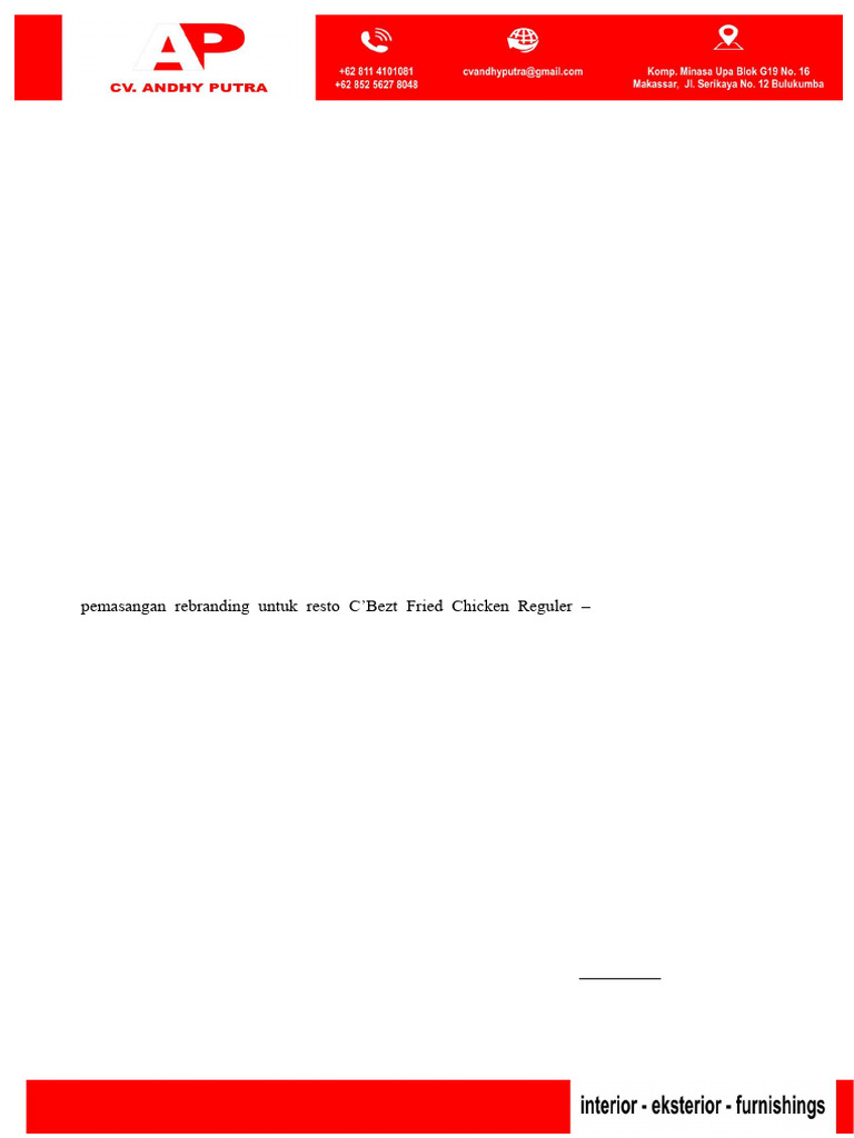 Penawaran C'Bezt Reguler Nipa Nipa Makassar | PDF